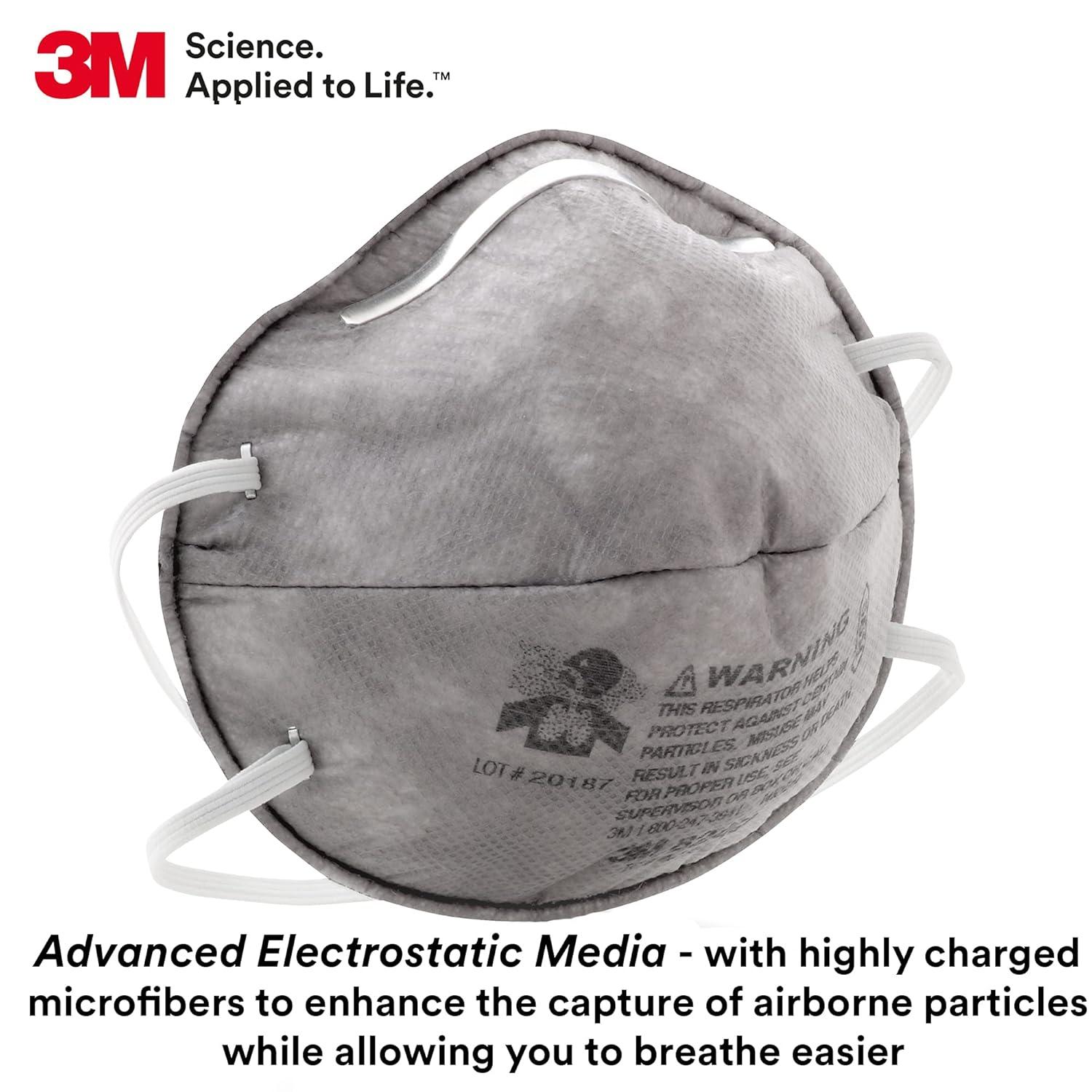 3M Particulate Respirator 8247, Pack of 20, R95, NIOSH APPROVED ...