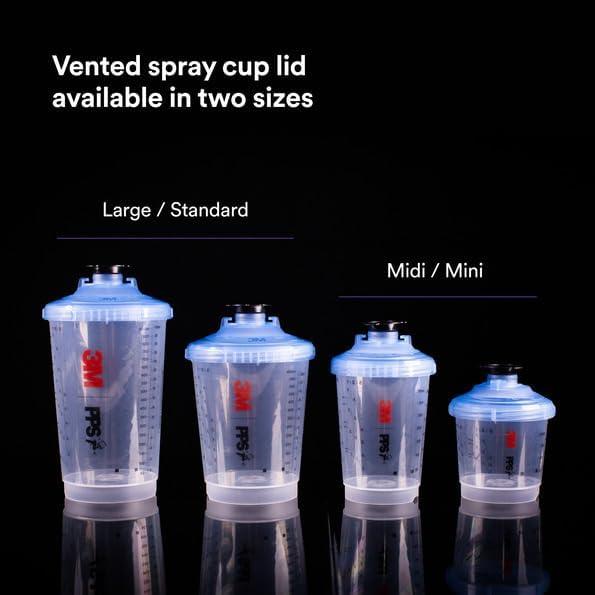 3M PPS Series 2.0 Vented Spray Cup Lids, 26265, for Large/Standard Size ...